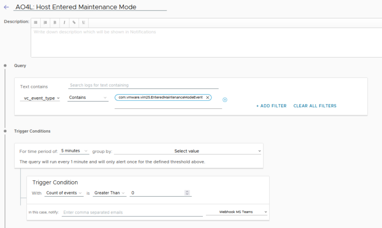 Recieve VMware Aria Operations for Logs Alerts in Microsoft Teams ...
